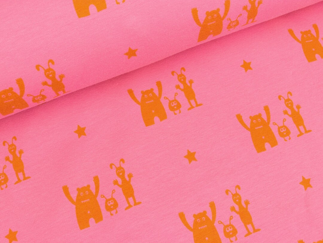 Sweat Best Buddy Pink Orange Color Mix 22,50 EUR / Meter - Etsy