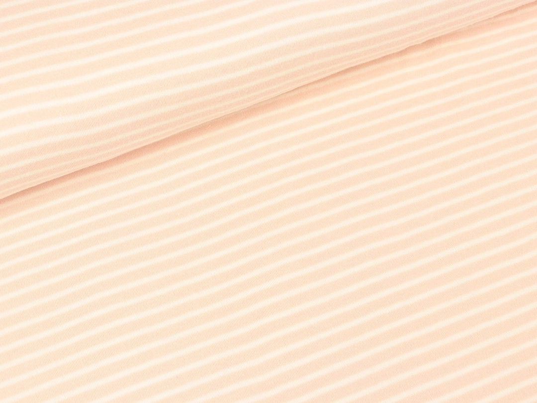 Interlock Strips Peach Blush-white Kissa 23.80 EUR / Meter - Etsy