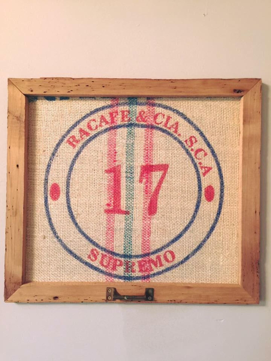 Vintage Coffee Sack Graphic Art in Reclaimed Barnwood Frame - Etsy
