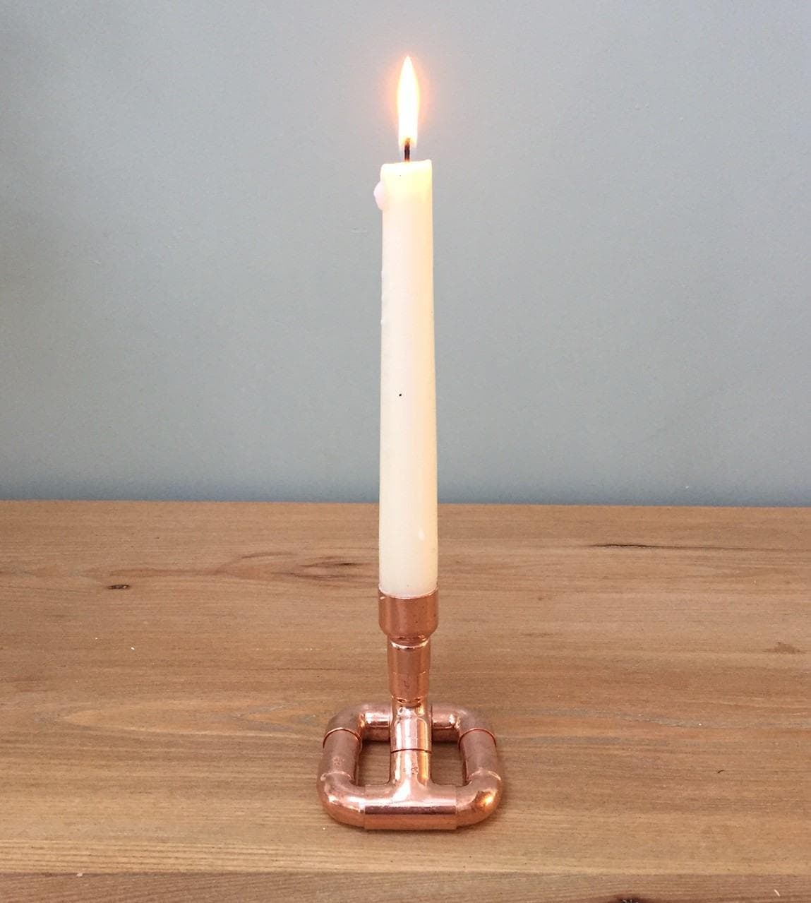 Copper pipe candelabra / candlestick holder | Etsy