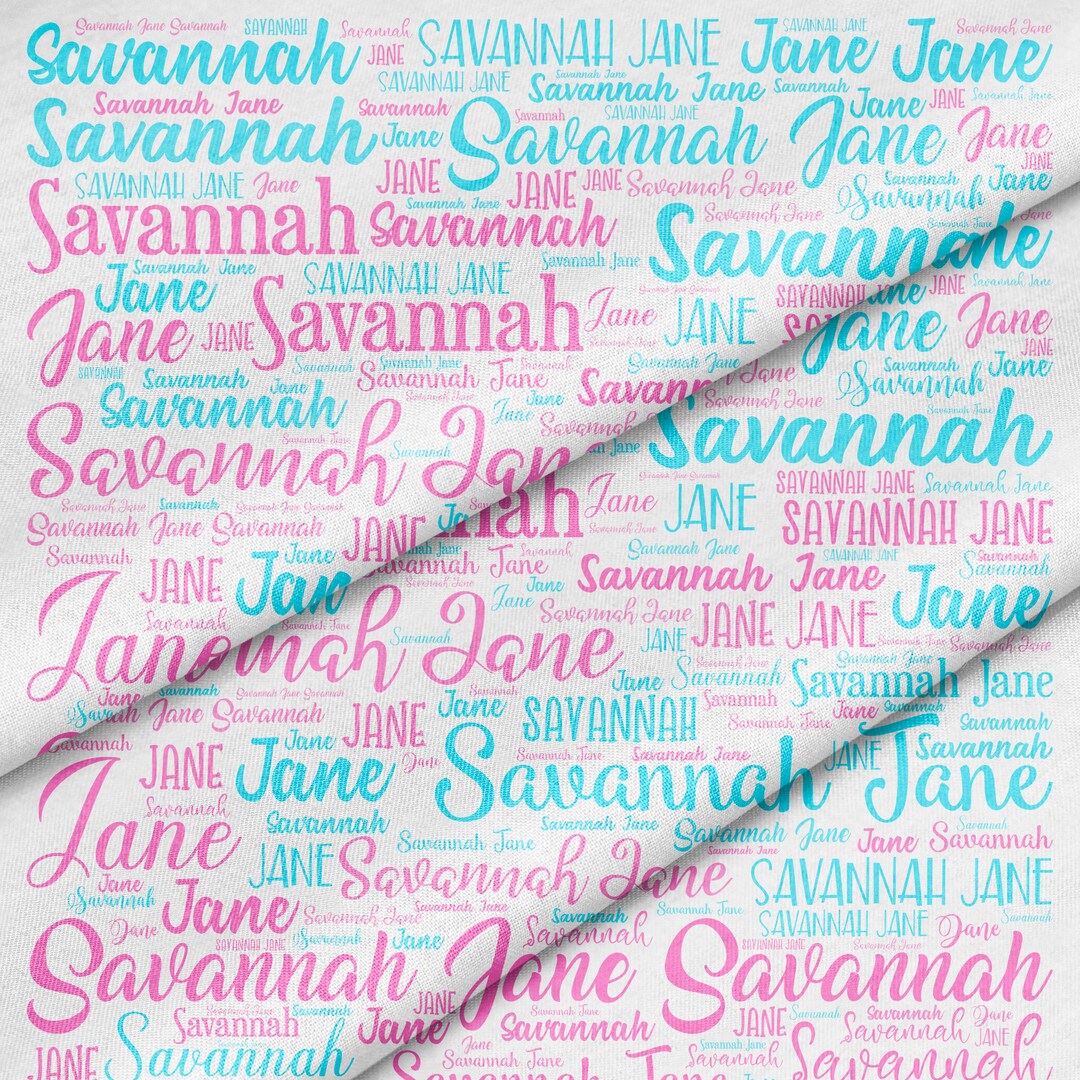 Custom Fabric Panel/any Names or Words/custom Name Fabric/free Shipping ...