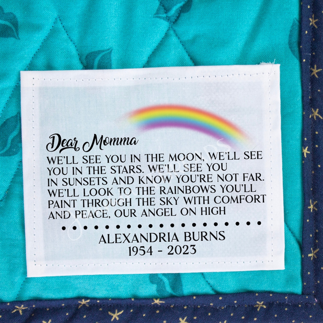 Memory Quilt Label is Available in Sew-on Form in Cotton or Polyester ...