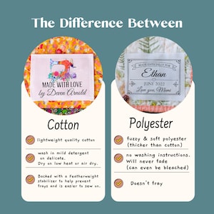 Funny Cat Quilt Labels in Cotton or Polyester and Personalized With ...