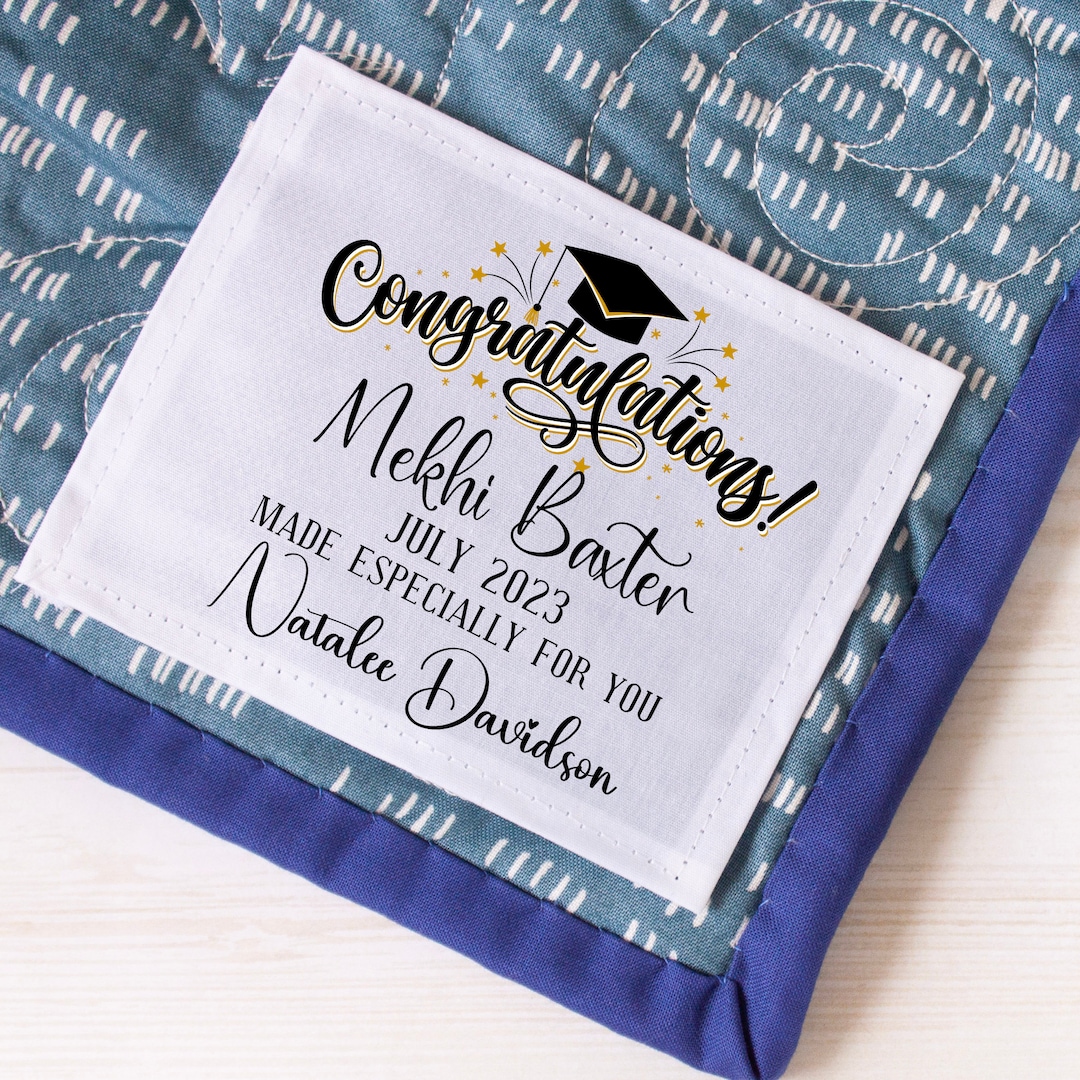 Graduation Quilt Label Available on Cotton or Polyester With Sew-on ...