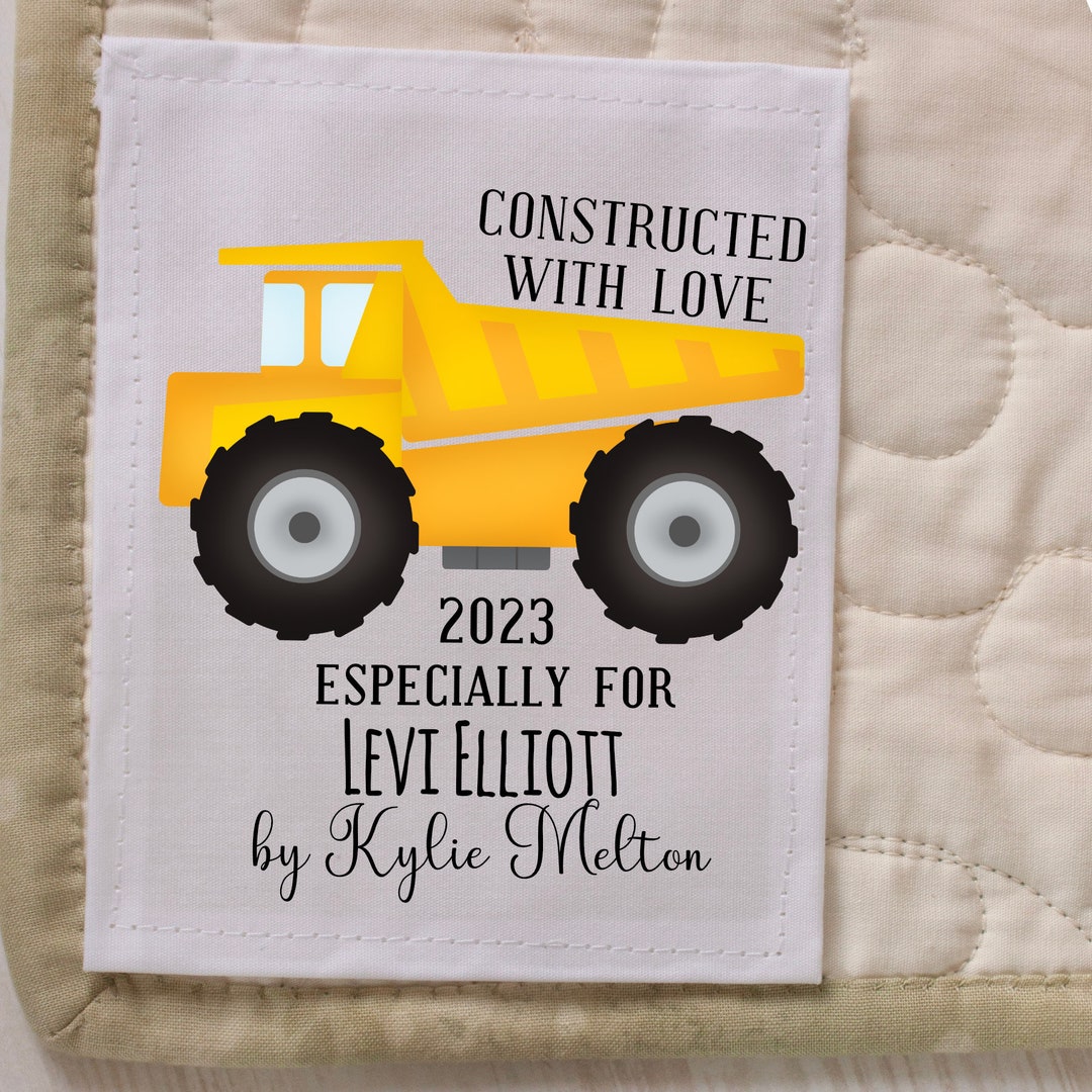 Constructed With Love - Kid's Quilt Label-personalized Construction ...