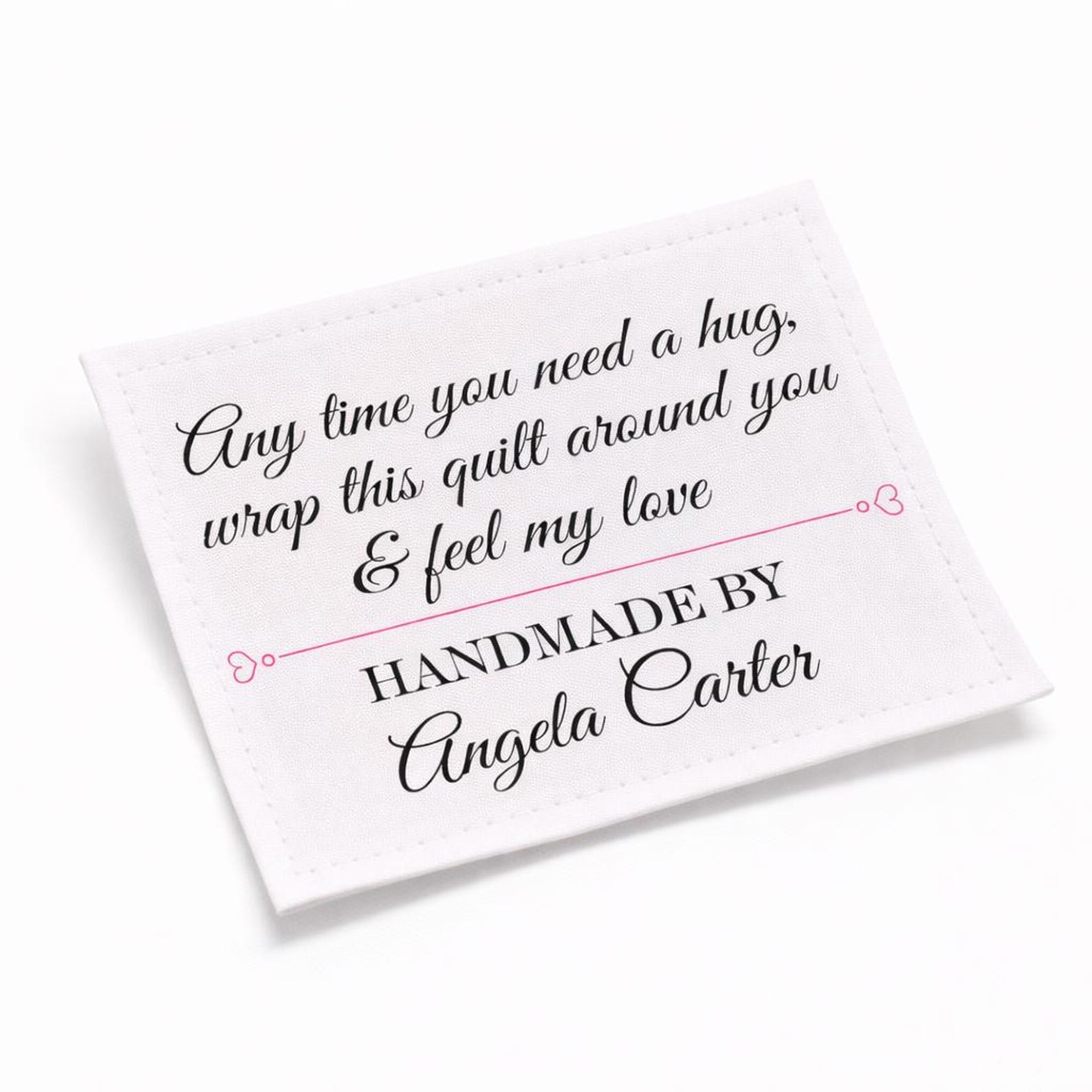 Personalized Quilt Label – “anytime You Need a Hug” Quilt Label ...