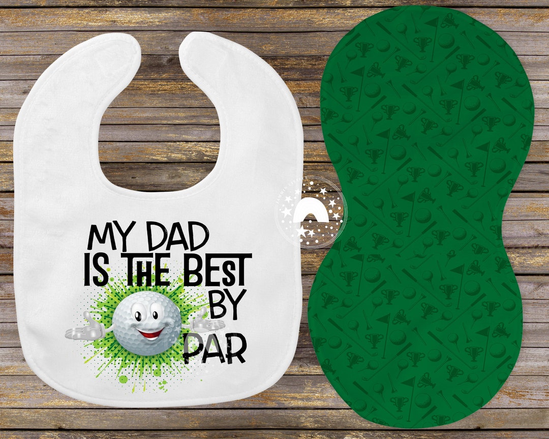 My Dad is the Best by Par/bib and Burp Cloth Set/cute Gold Bib and Burp ...