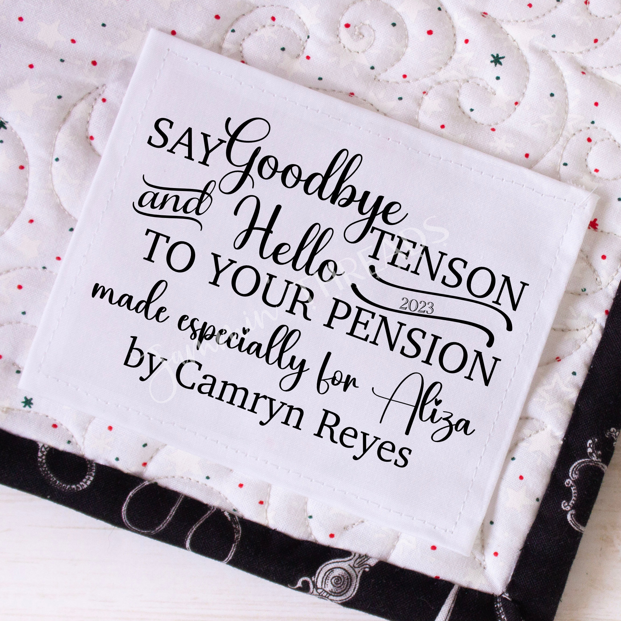 Retirement Quilt Label Available on Cotton or Polyester With Sew-on ...