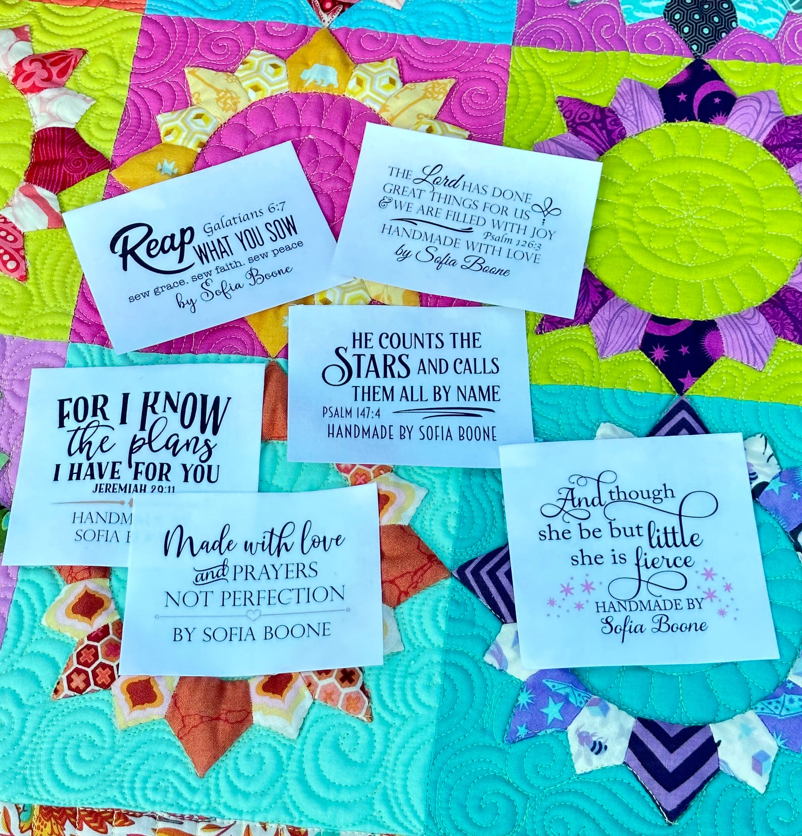 Personalized Christian Quilt Labels, Bible Verse Quilt Labels ...