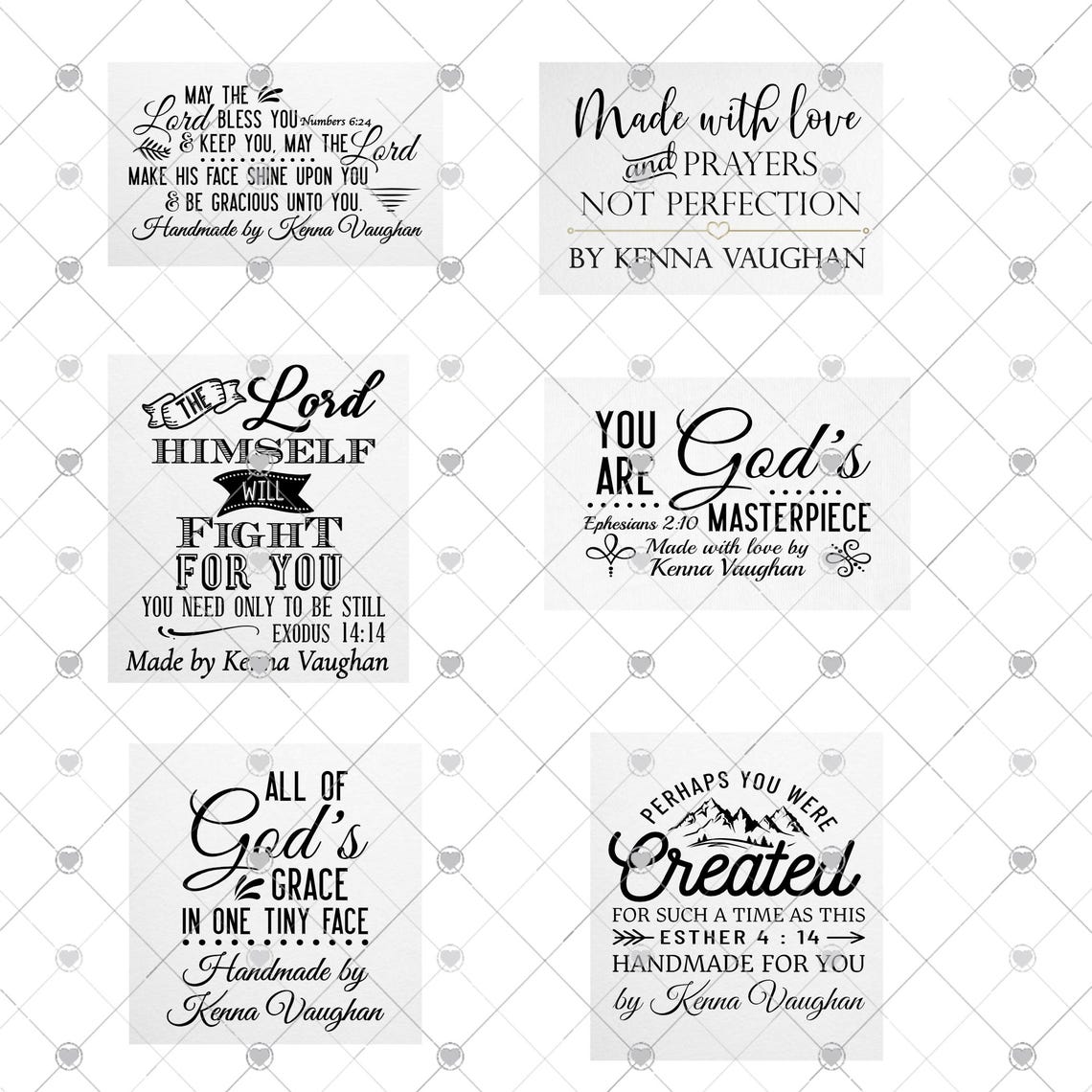 Assorted Inspirational Quilt Labels – Set of 6 • Bible Verses ...