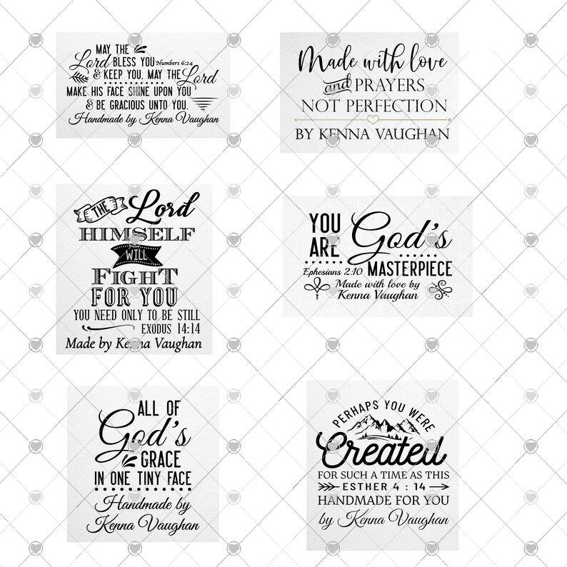 Assorted Inspirational Quilt Labels – Set of 6 • Bible Verses ...