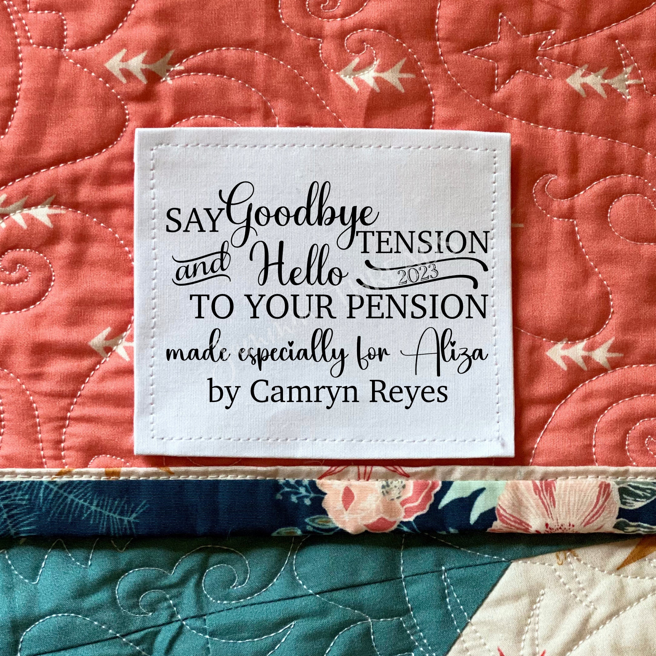 Retirement Quilt Label Available on Cotton or Polyester With Sew-on ...