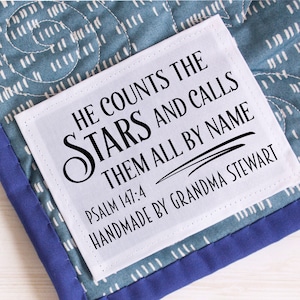Personalized Christian Quilt Labels, Bible Verse Quilt Labels ...
