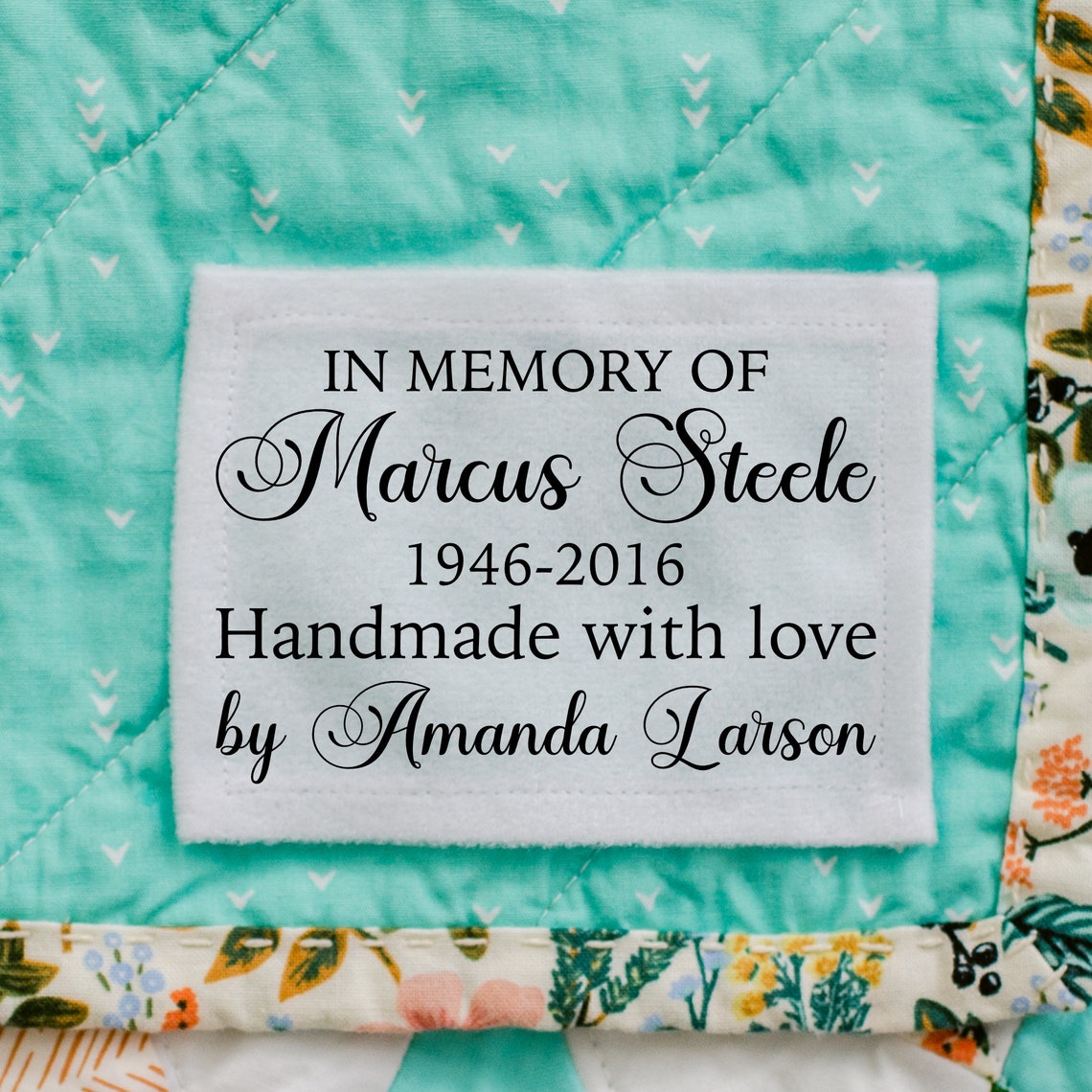 Personalized Memorial Quilt Label – in Memory of Quilt Label With Name ...