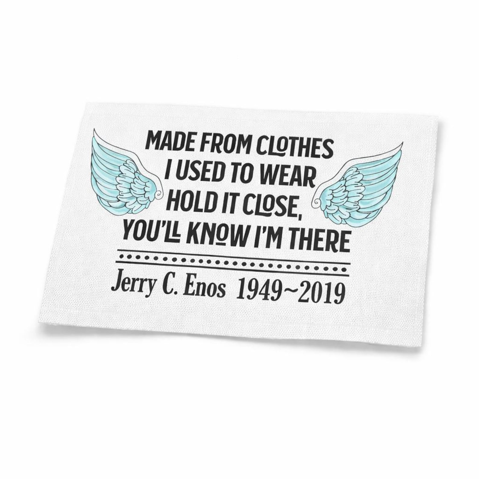 Personalized Memory Quilt Label With Angel Wings – “made From Clothes I ...