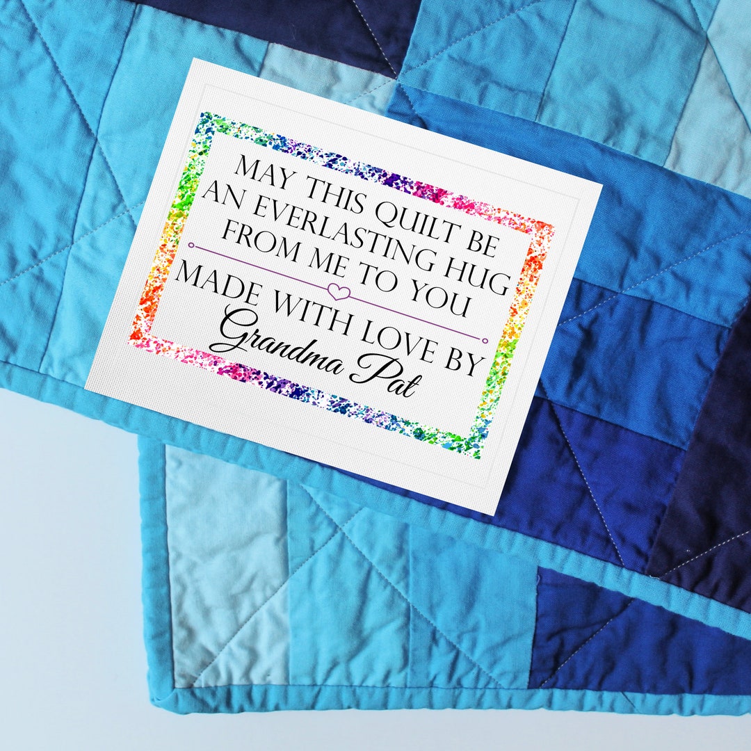 Colorful Quilt Labels Personalized With Your Name on Either Cotton or ...