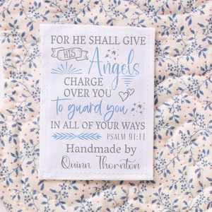 Psalm 91:11 Quilt Label for Baby Quilt | Christian Baby Quilt Label ...