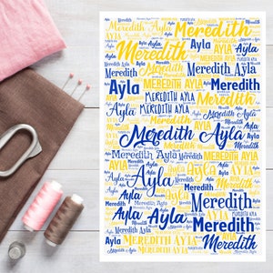 ANY Name/personalized Fabric Panel/quilt Square/name Fabric/quilt ...
