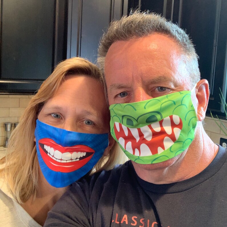 Fun Face Masks/Silly face masks/social distancing/shelter in | Etsy