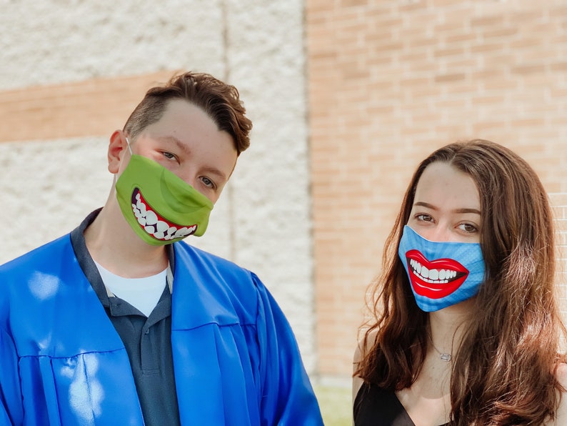 Fun Face Masks/Silly face masks/social distancing/shelter in | Etsy