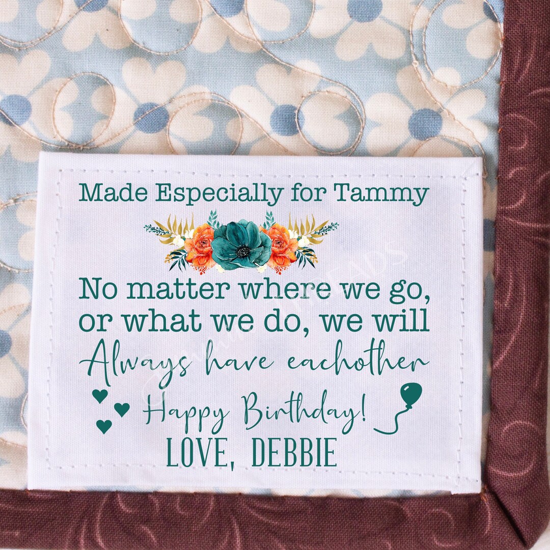 Modern Friendship Quilt Label Available on Cotton or Polyester With Sew ...