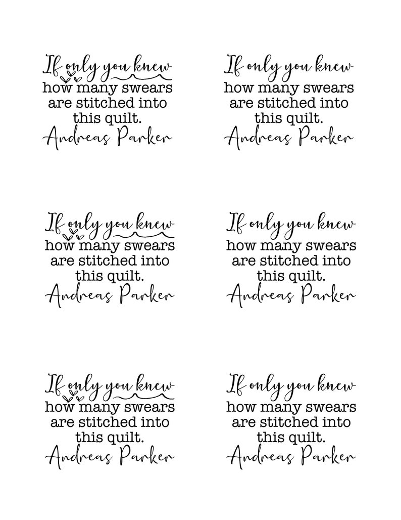 Funny Quilt Labels in Cotton or Polyester. Personalized With - Etsy