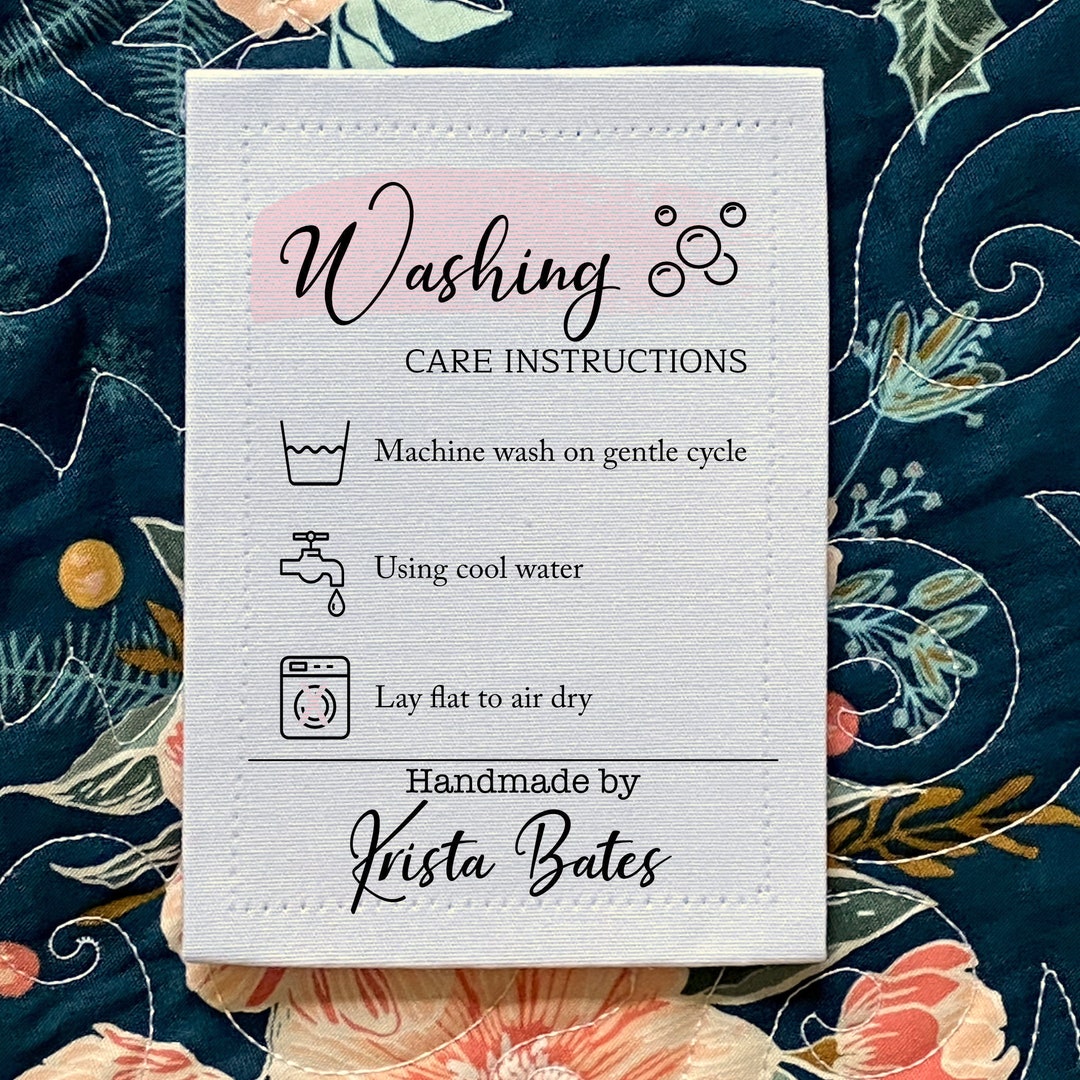 Washing Care Labels in Cotton or Polyester Quilt Labels Personalized ...
