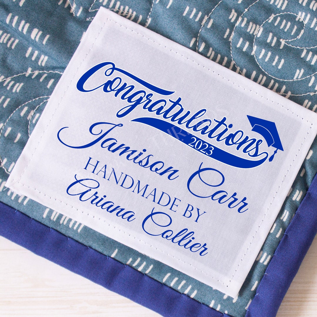 Graduation Quilt Label in Cotton or Polyester Quilt Labels. This is a ...