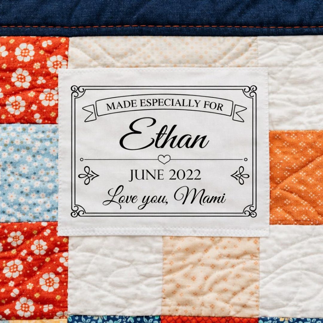 Personalized Quilt Label “made Especially For”, Custom Quilt Label With ...