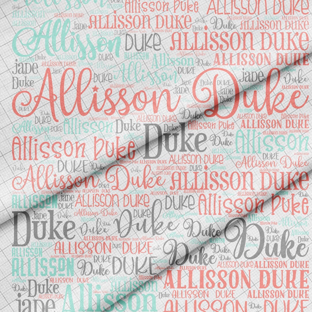 Any Name/custom Name Fabric/fabric Panel/name Fabric/personalized ...