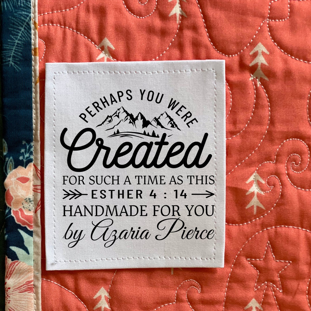 Bible Verse Quilt Labels in Cotton or Polyester Personalized With Your ...