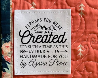 Memory Quilt Label is Available in Sew-on Form in Cotton or Polyester ...