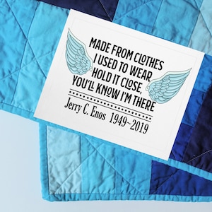 Memory Quilt Label is Available in Sew-on Form in Cotton or Polyester ...