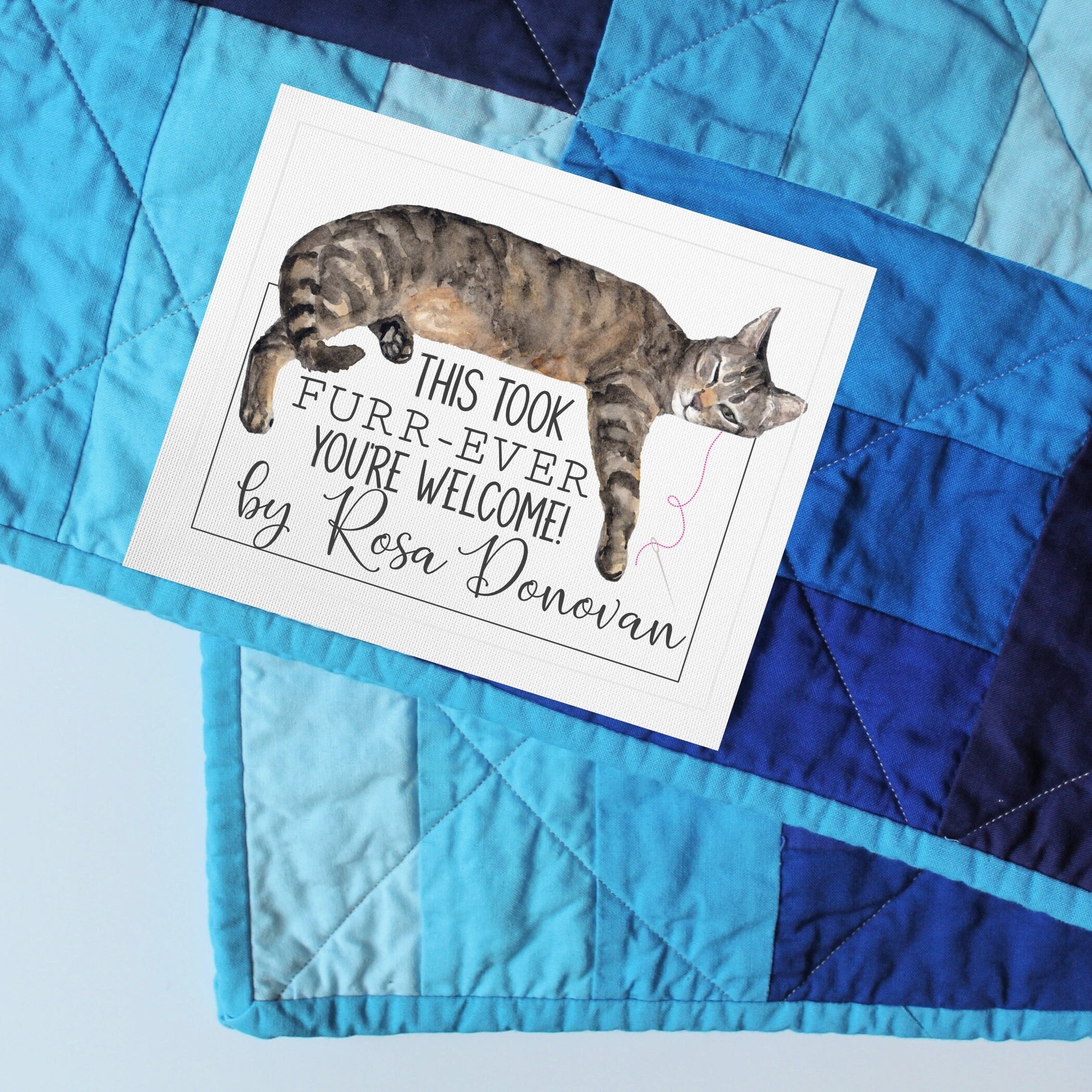 Funny Cat Quilt Labels Personalized for You on Cotton or - Etsy
