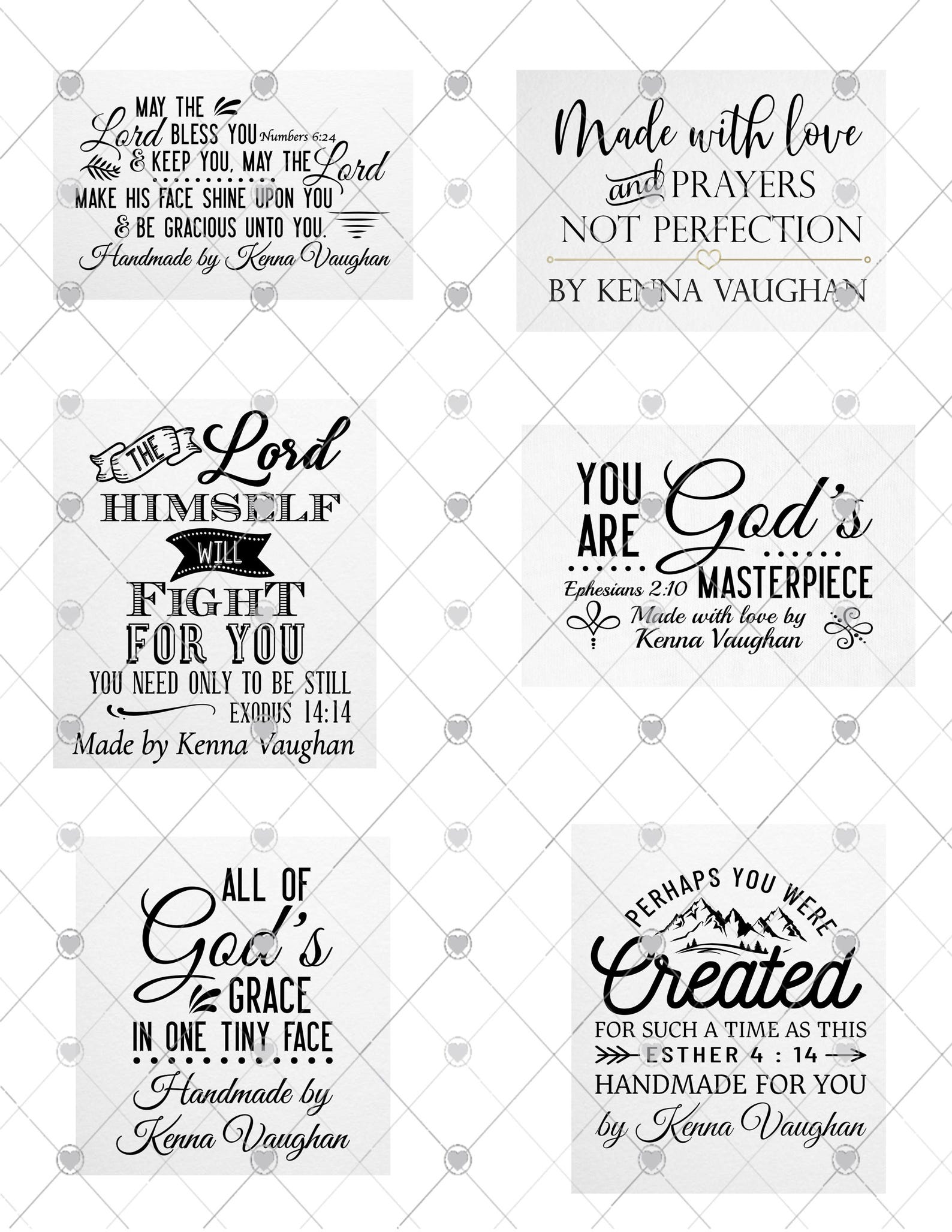 Assorted Inspirational Quilt Labels – Set of 6 • Bible Verses ...