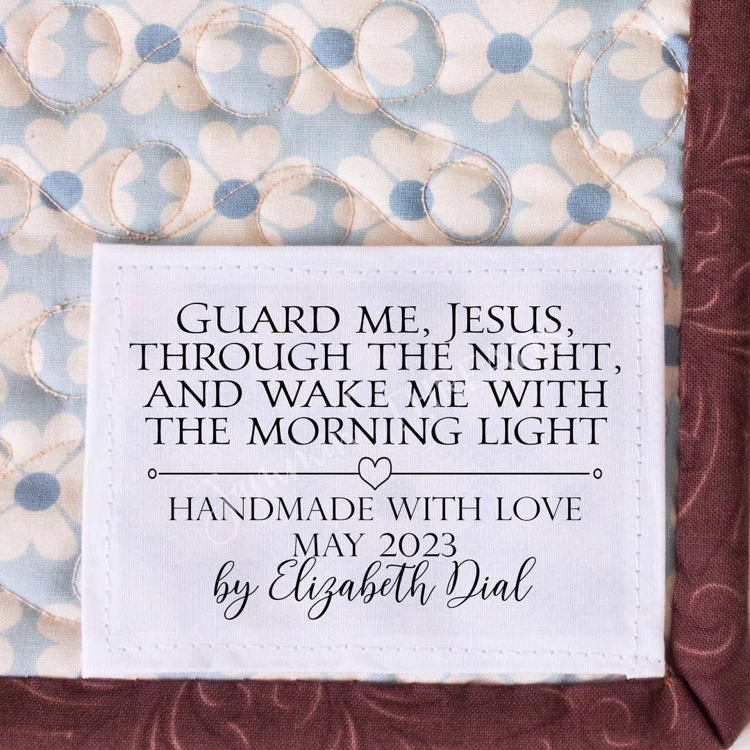 Prayer Quilt Labels Personalized and Printed on Either Cotton or ...