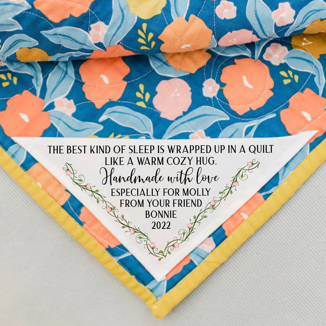 Corner Quilt Labels Personalized for You on Cotton Fabric in Sew on ...