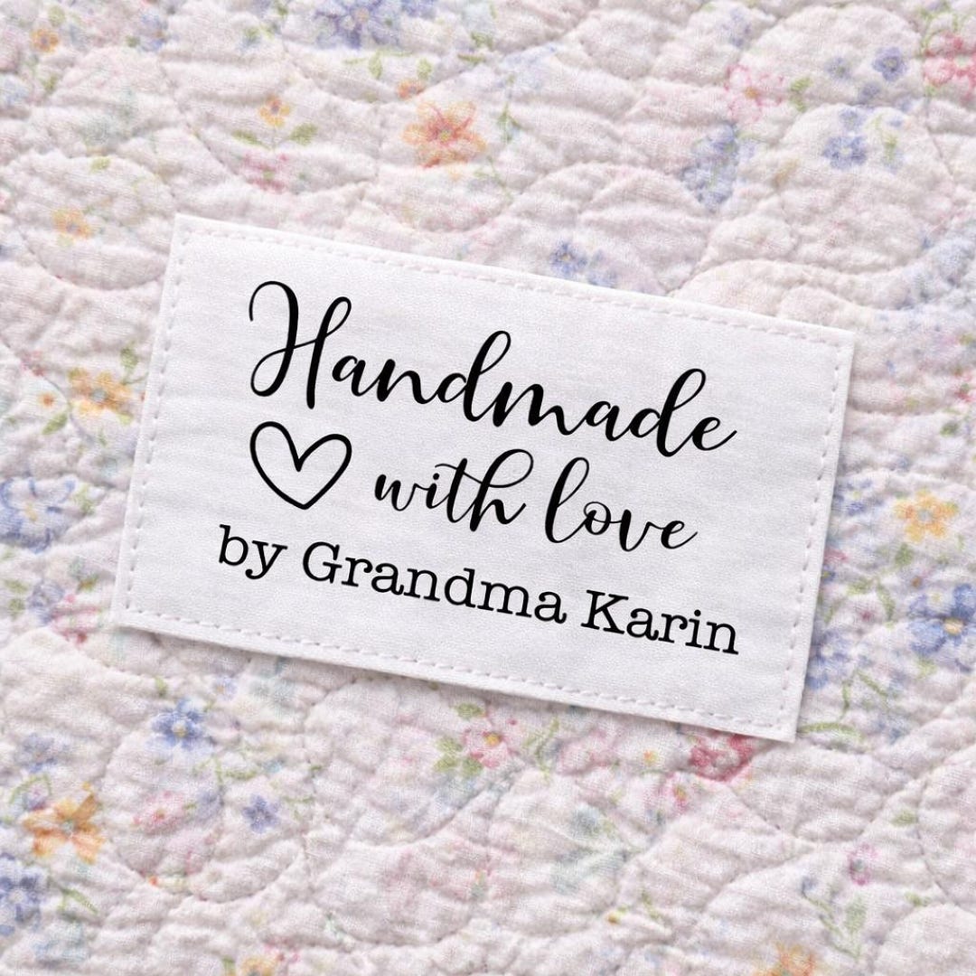 Personalized Handmade With Love Quilt Labels, Custom Quilt Label With ...