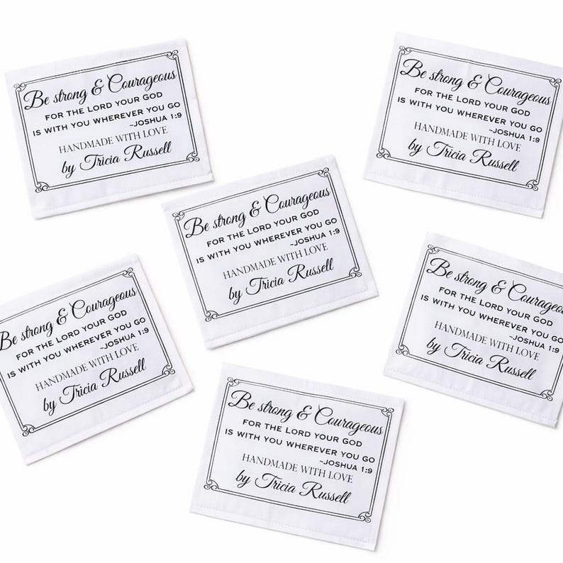 Christian Quilt Label – Joshua 1:9 Personalized Quilt Label – “be ...