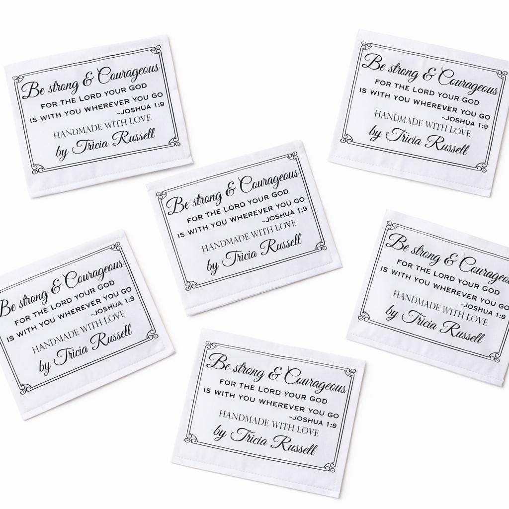 Christian Quilt Label – Joshua 1:9 Personalized Quilt Label – “be ...