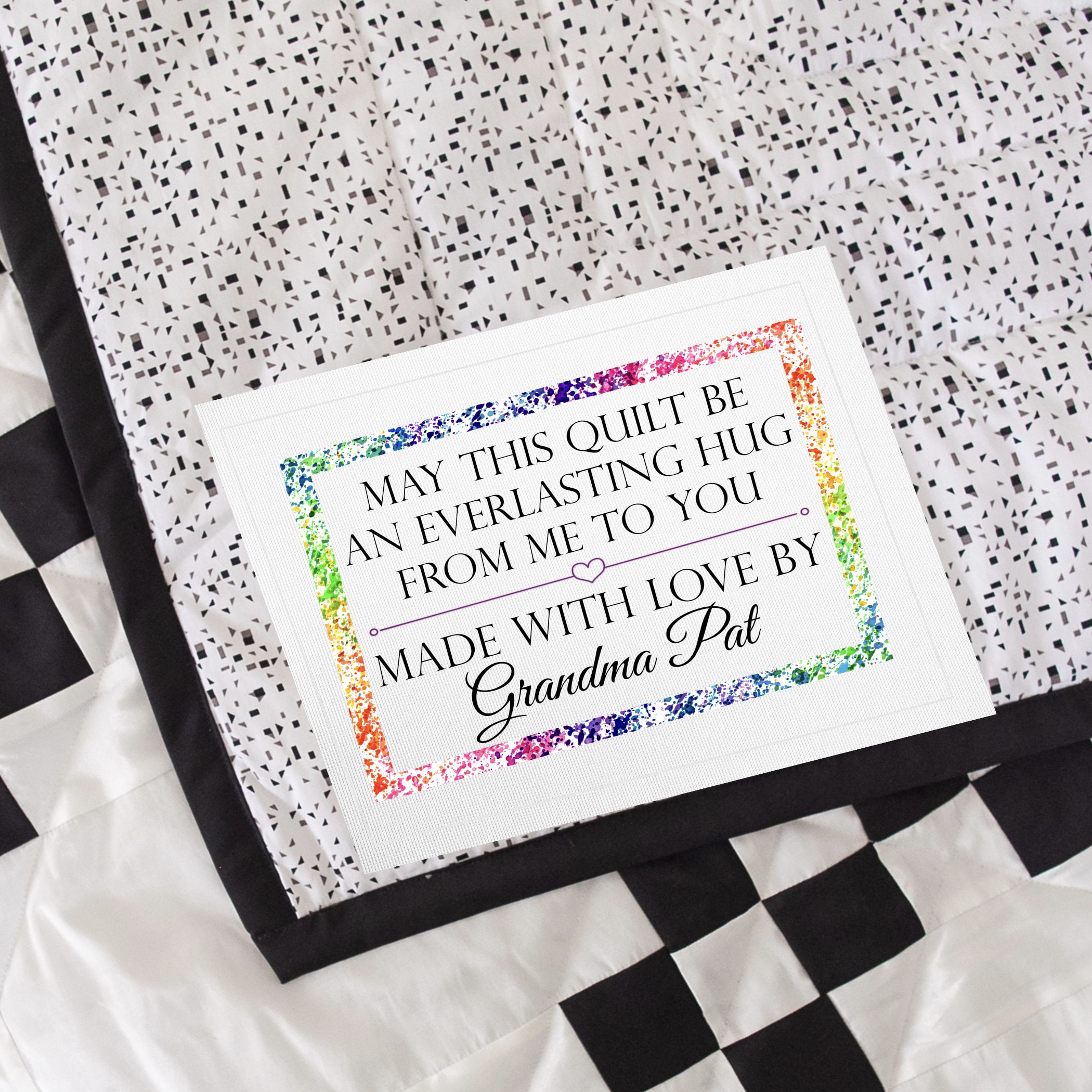 Personalized Everlasting Hug Quilt Label, Custom Quilt Labels With ...