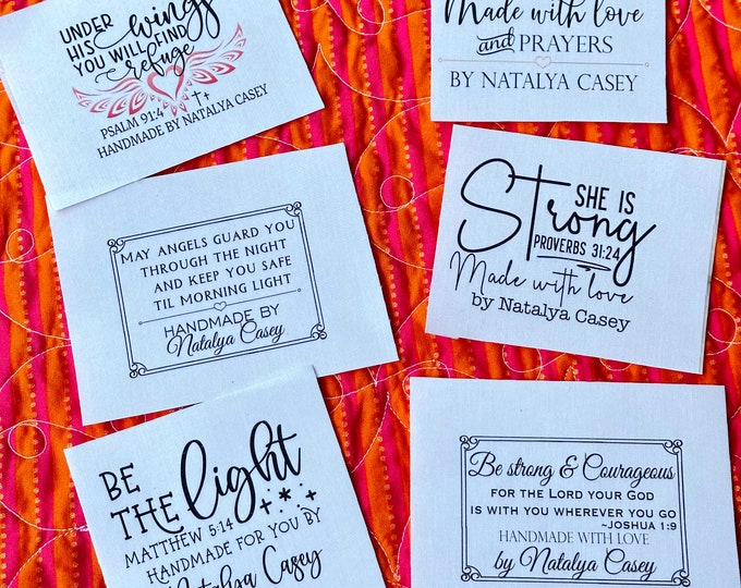 Inspirational Quilt Label Assortment Personalized Christian Quilt Label ...