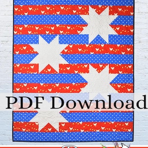 Star Spangled Quilt Pattern (PDF Download) by Running Doe Quilts for ...