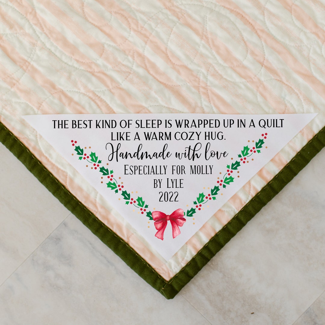 Christmas Corner Quilt Labels Personalized for You on Cotton Fabric in ...