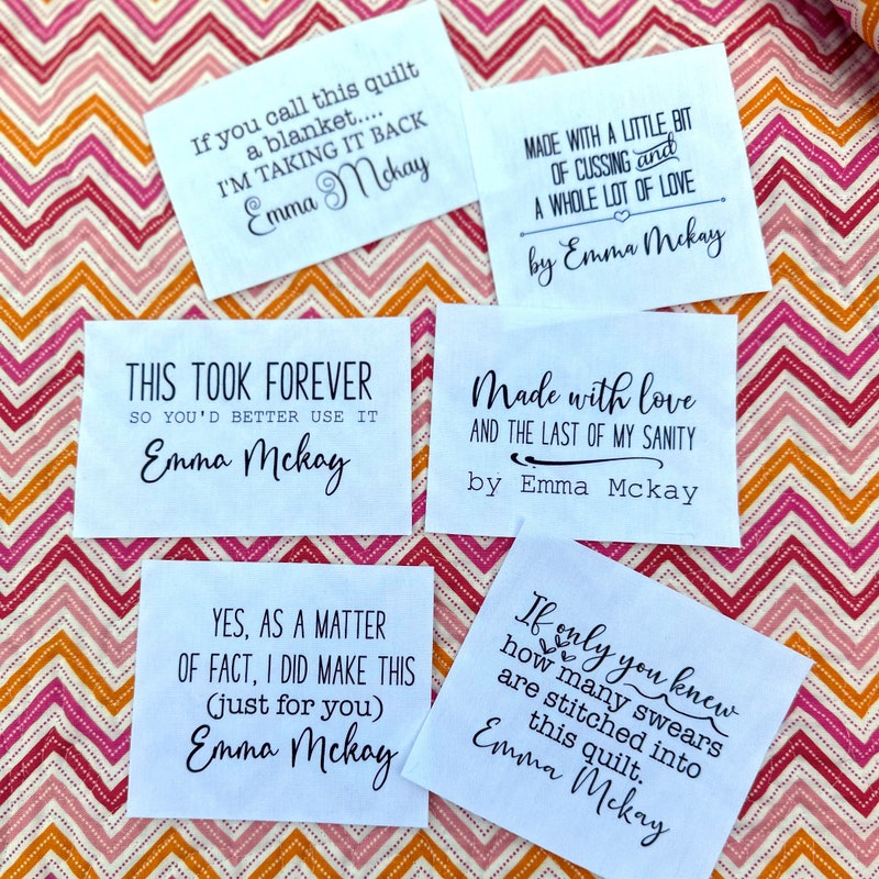 Personalized Quilt Labels - Etsy