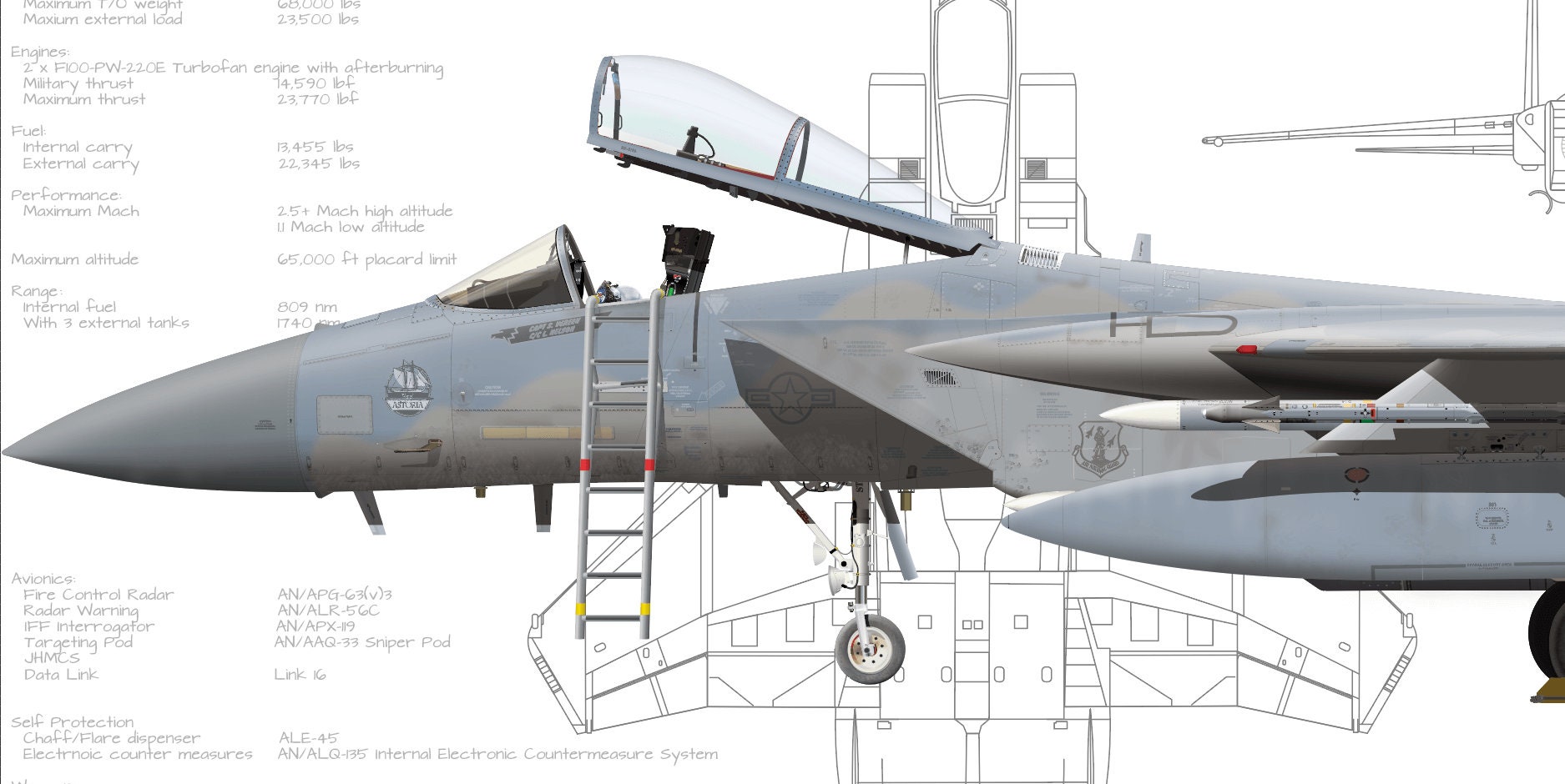 F-15C-40-MC Eagle 44 Fighter Squadron "vampires" 18 Fighter Wing Kadena ...