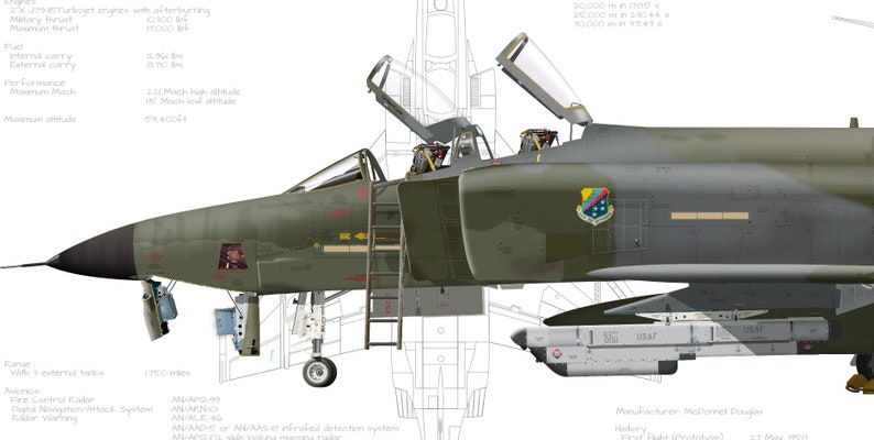 RF-4C Phantom II, 91st Tactical Reconnaissance Squadron "demon Chasers ...