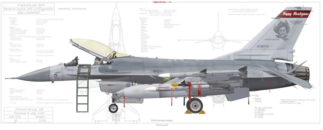 F-16ADF-15-GD Fighting Falcon 178th Fighter Interceptor Squadron "happy ...