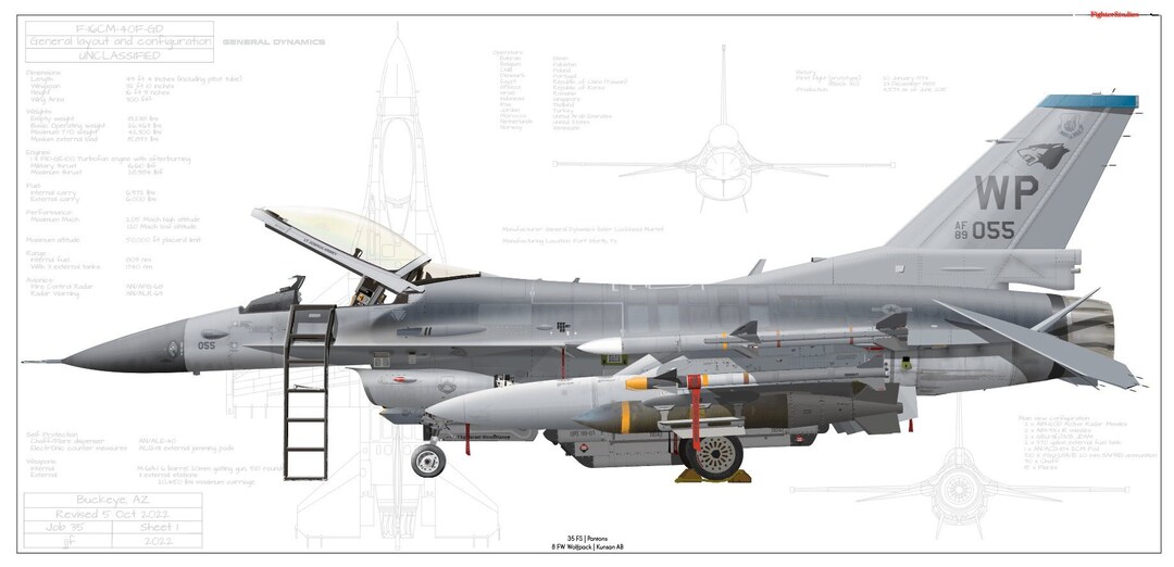 F-16CM-40F-GD Fighting Falcon 35 Fighter Squadron pantons 8 Fighter ...