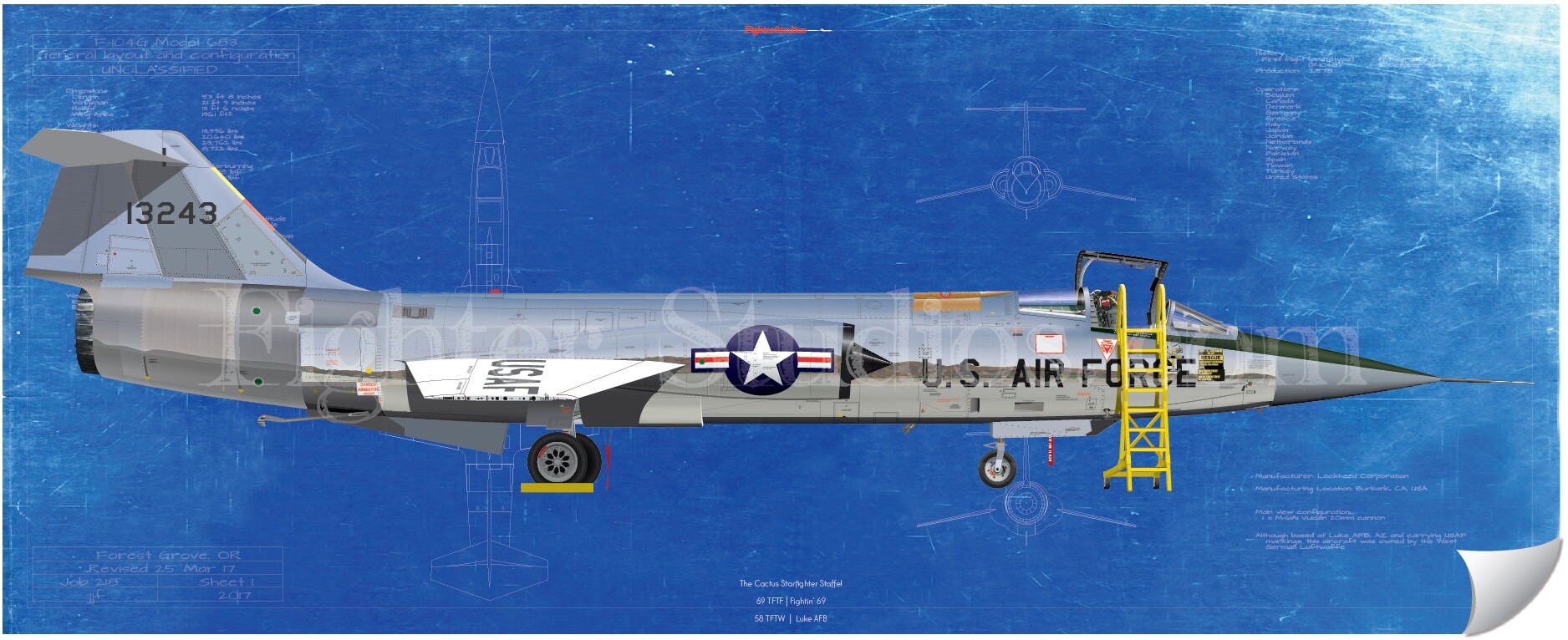 F-104G Super Starfighter 69 TFTS "fightin' 69th" 58 TFTW Luke AFB - Etsy